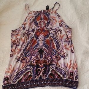 INC International Concepts | Tops | Inc Halter Top Beading Boho Print ...